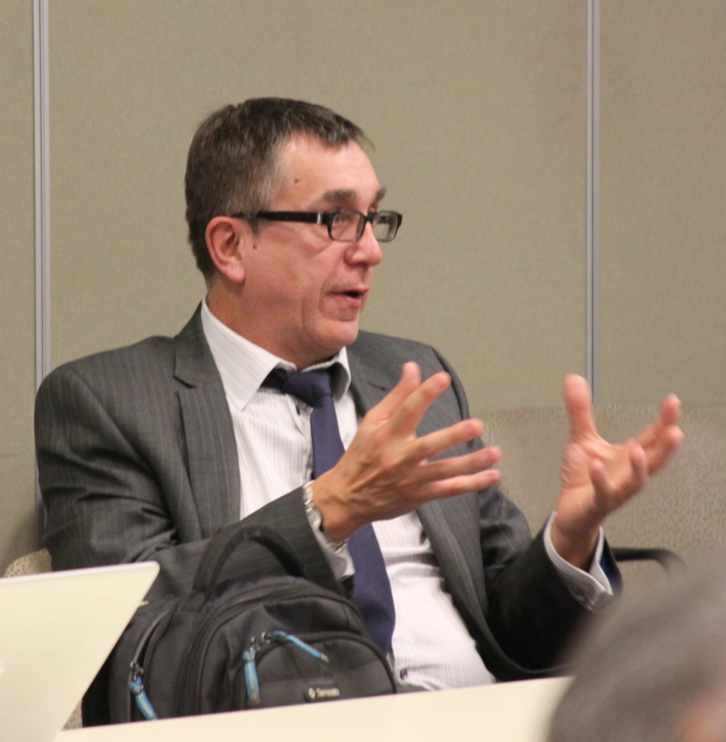 Richard Wade, STFC, during the EC-FALC discussions | ILC Newsline